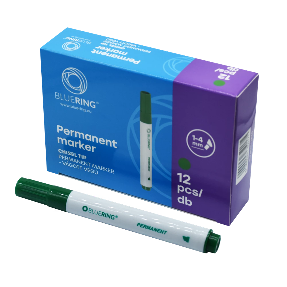 Alkoholos marker 1-4mm, vágott végű Bluering® zöld - Orink Hungary