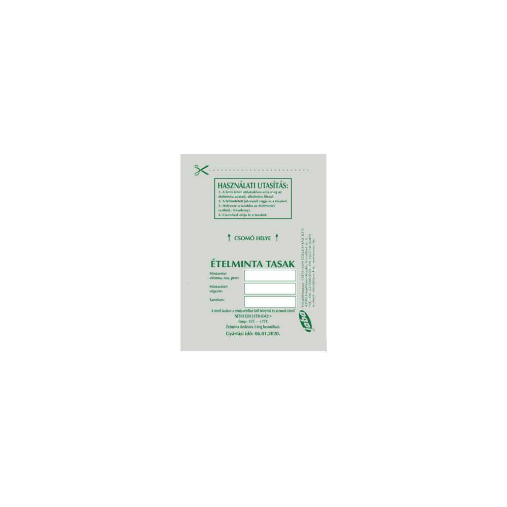 Ételmintás tasak 21 x 35 cm feliratos 1000 db/csomag - Orink Hungary